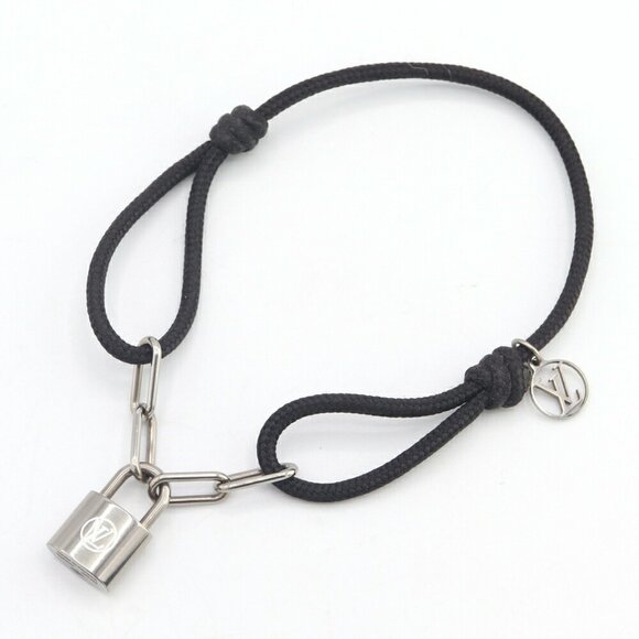 Louis Vuitton | Jewelry | Louis Vuitton Black Lockit Charm Bracelet ...